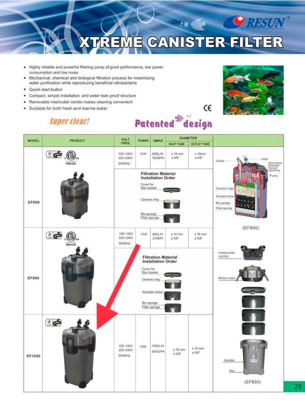 Filtro Canister EF-1000 (Resun) - www.mrpez.com.co